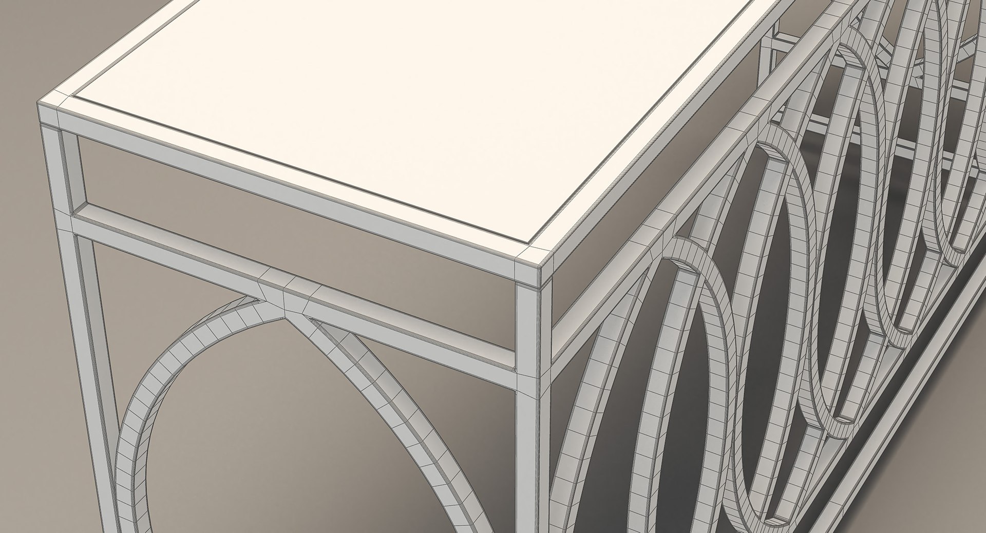 3D Rectangle Console Table Metal - TurboSquid 1393673