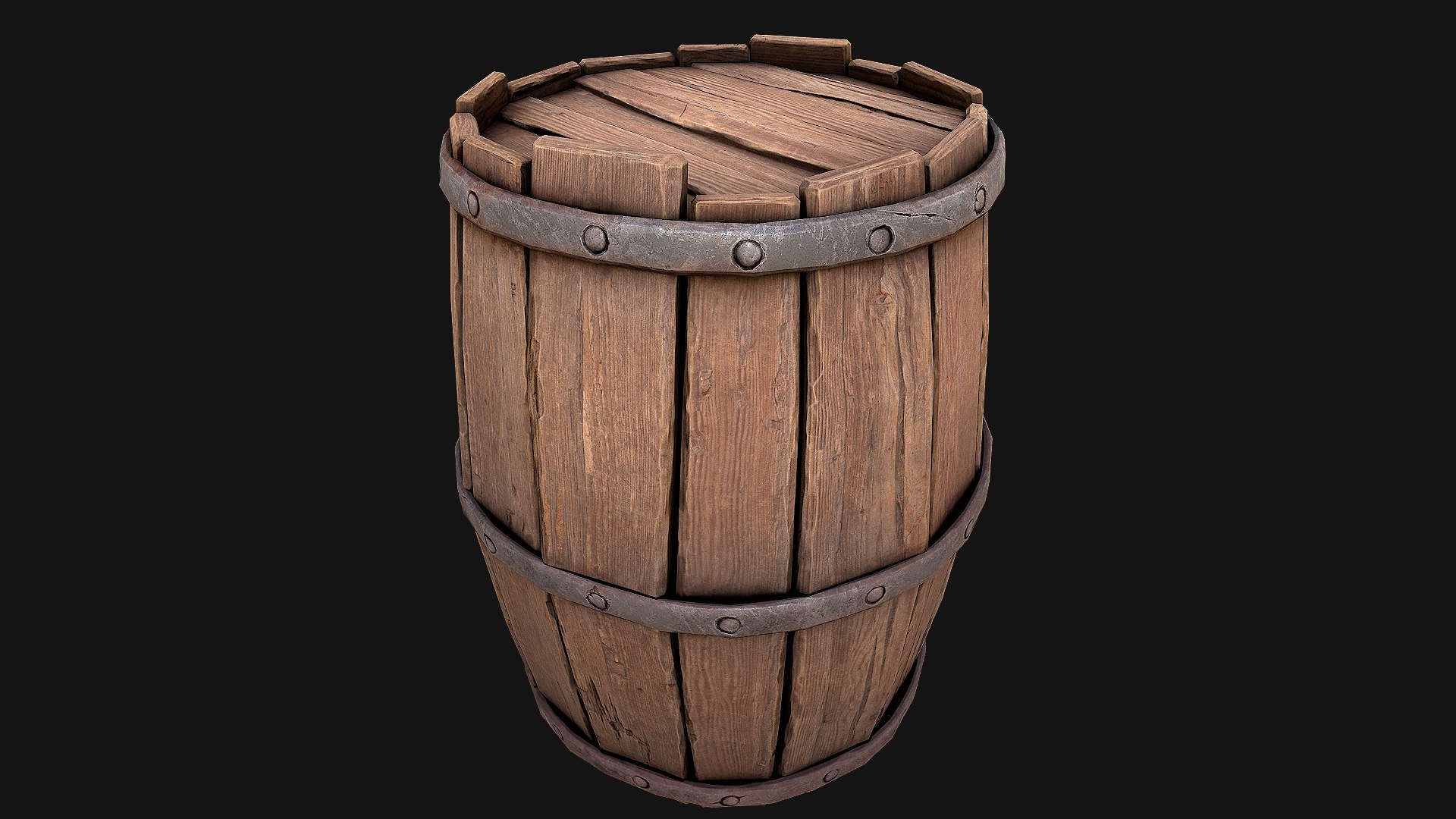 Medieval Wooden Barrel Model - TurboSquid 1920233