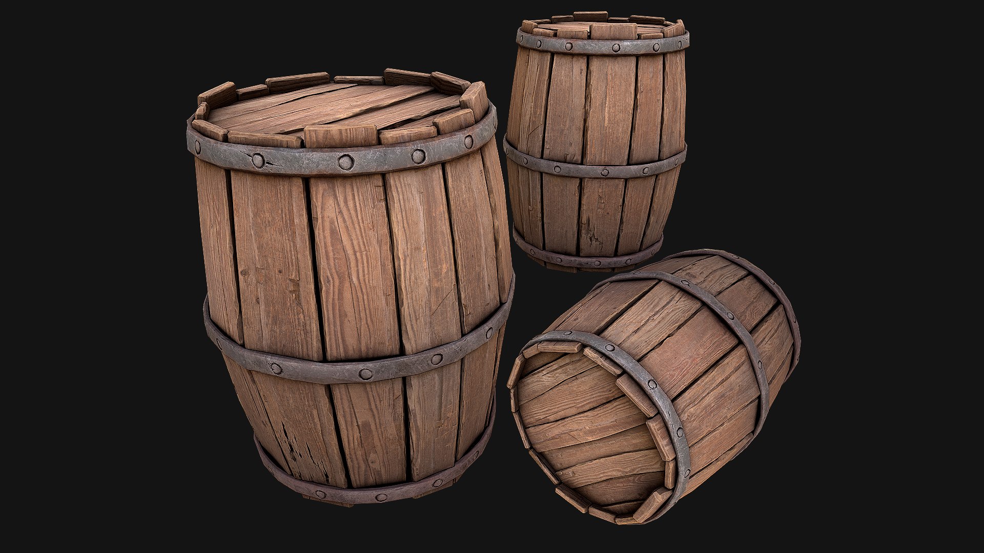 Medieval Wooden Barrel Model - TurboSquid 1920233