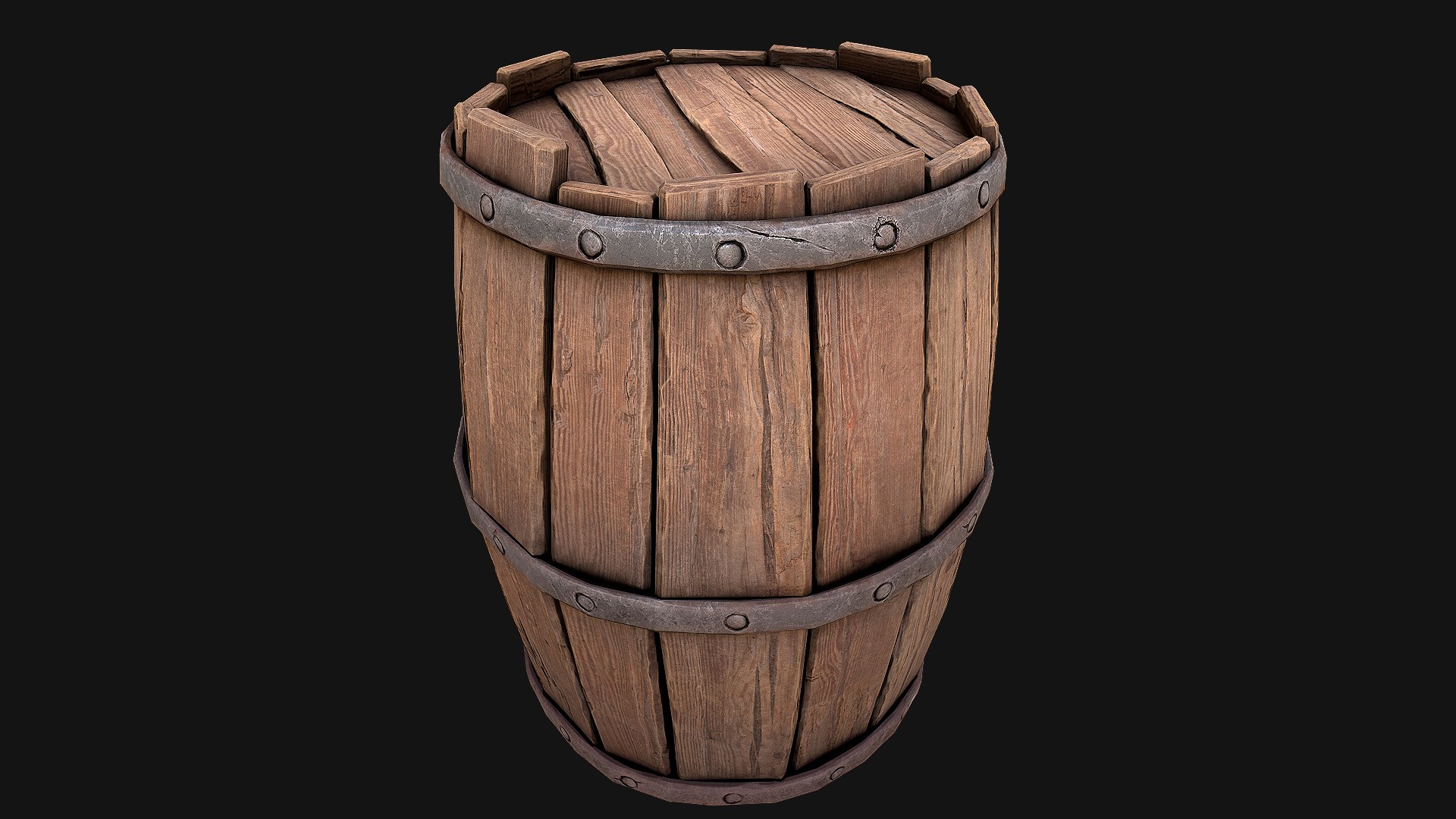 Medieval Wooden Barrel Model - TurboSquid 1920233