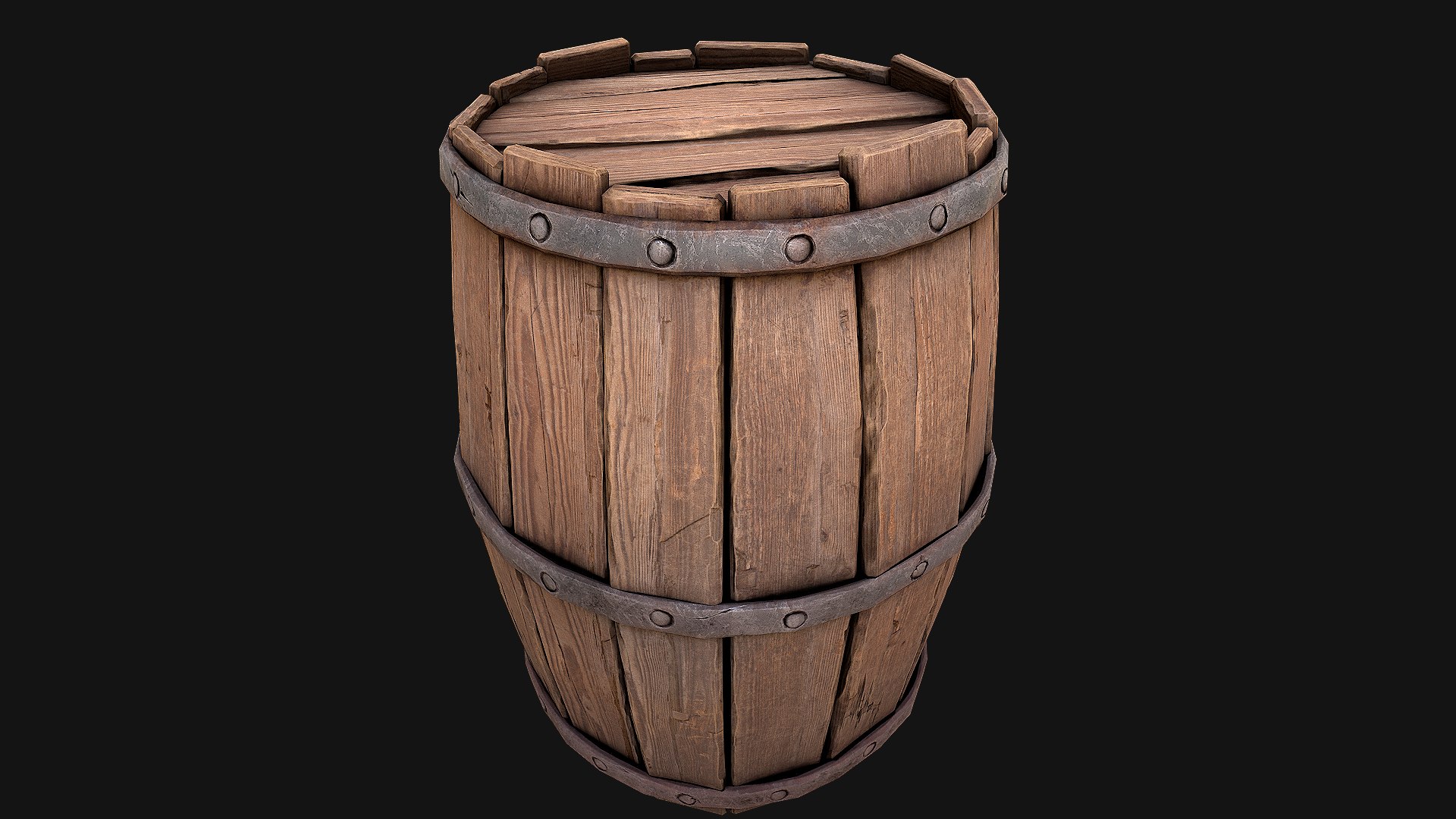 Medieval Wooden Barrel Model - TurboSquid 1920233