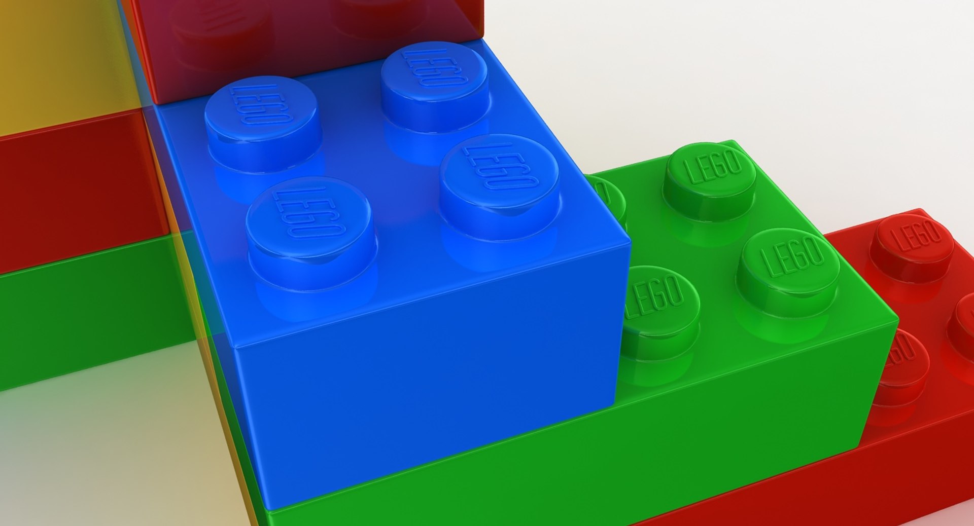 3d Model Realistic Lego Bricks Shape