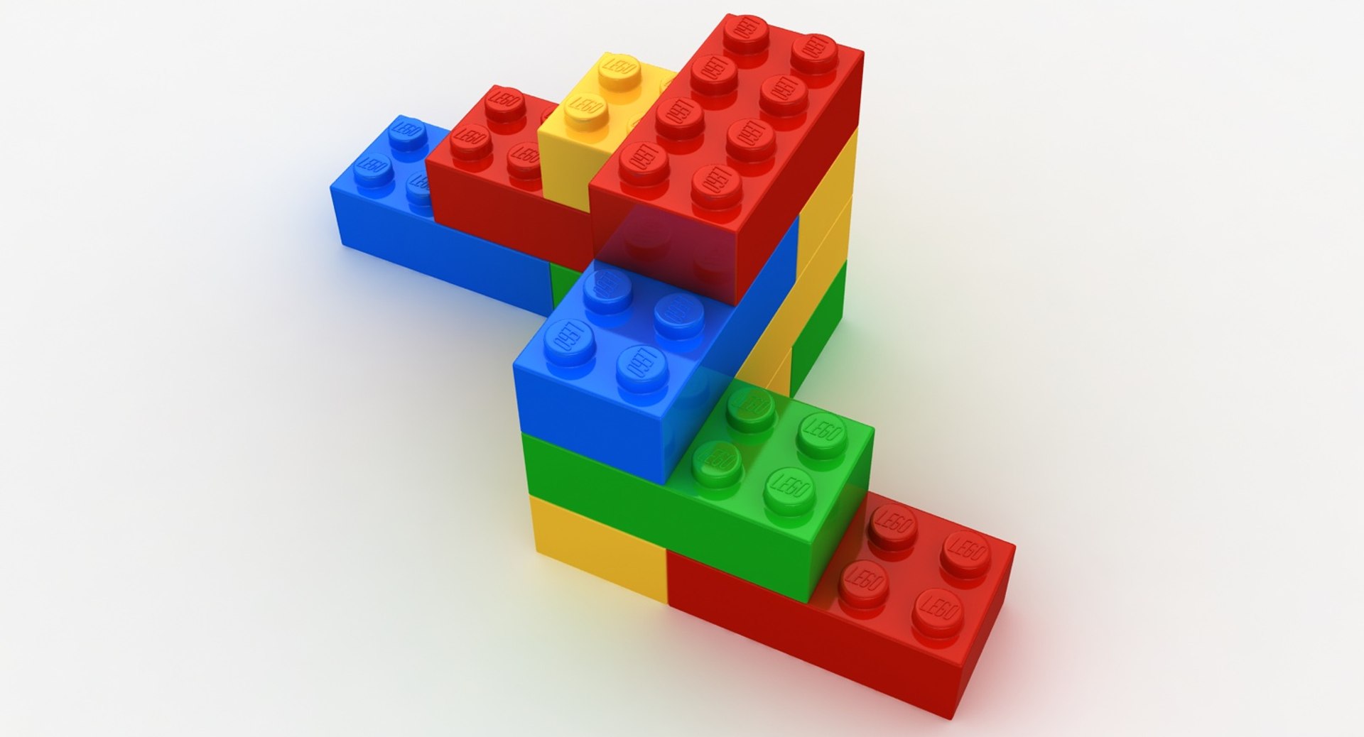 3d Model Realistic Lego Bricks Shape