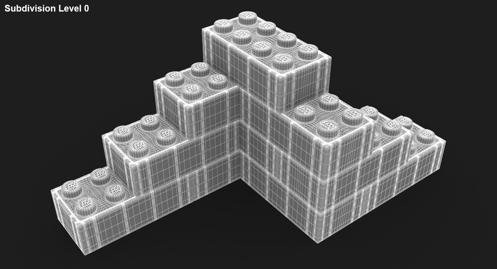 3d Model Realistic Lego Bricks Shape