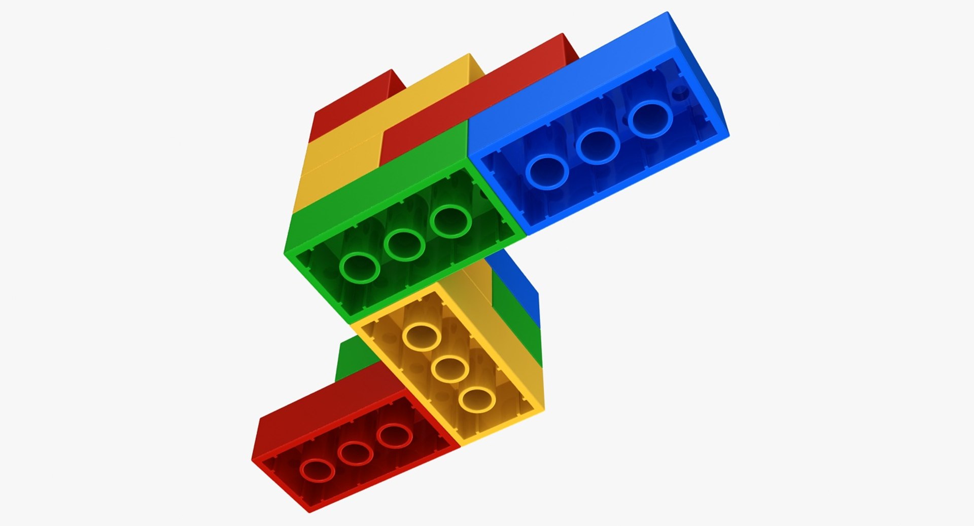 3d Model Realistic Lego Bricks Shape