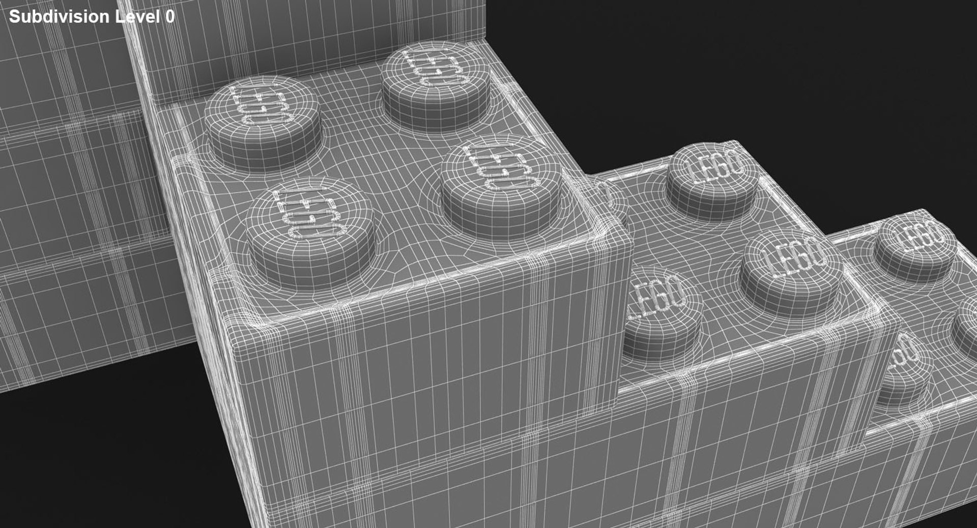 3d Model Realistic Lego Bricks Shape