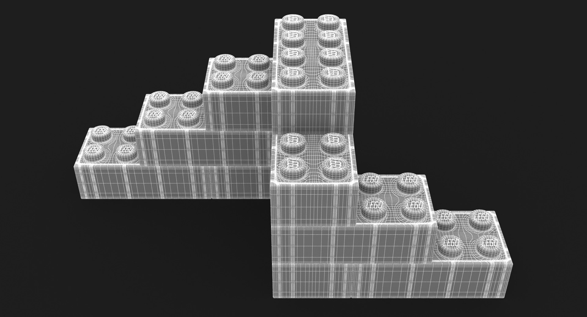 3d Model Realistic Lego Bricks Shape