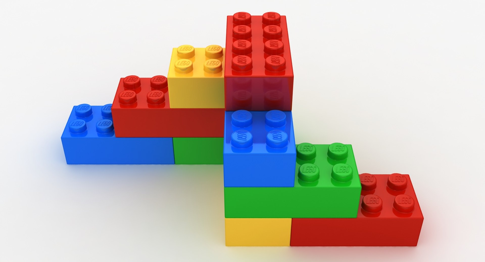 3d Model Realistic Lego Bricks Shape