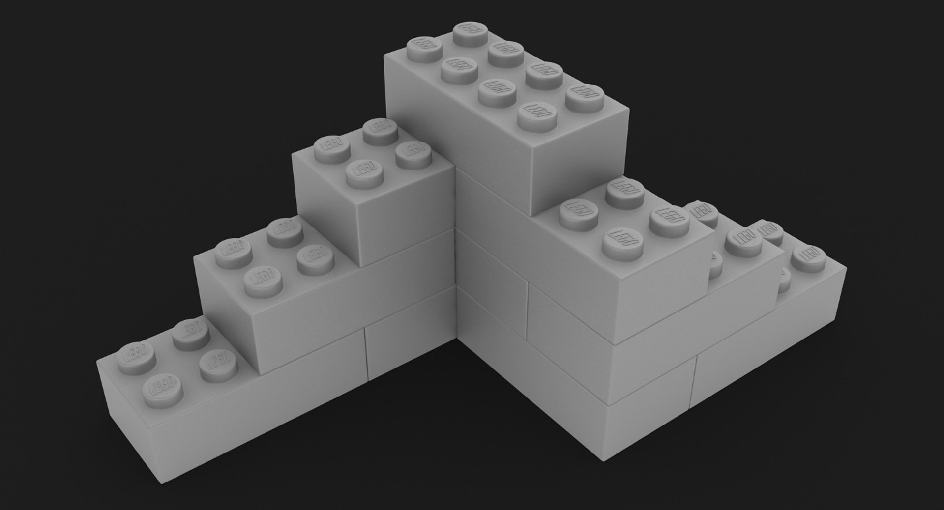 3d Model Realistic Lego Bricks Shape