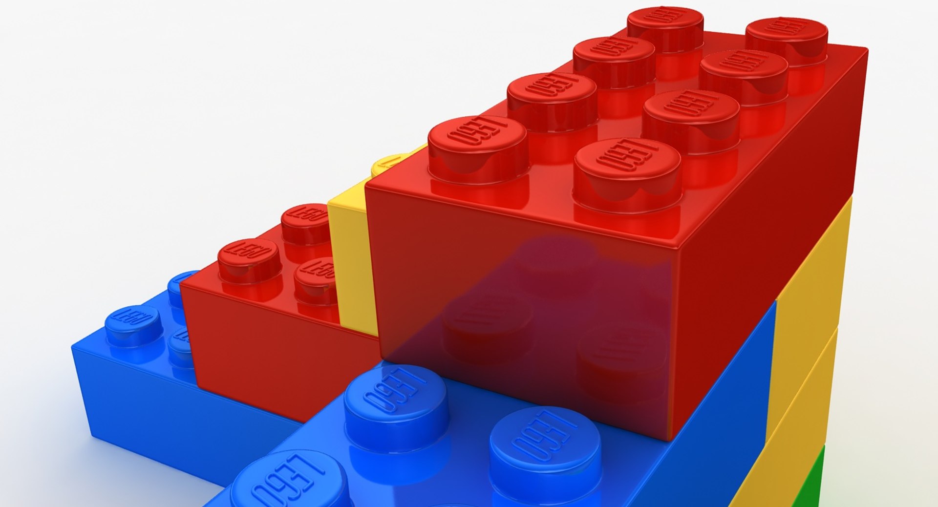 3d Model Realistic Lego Bricks Shape