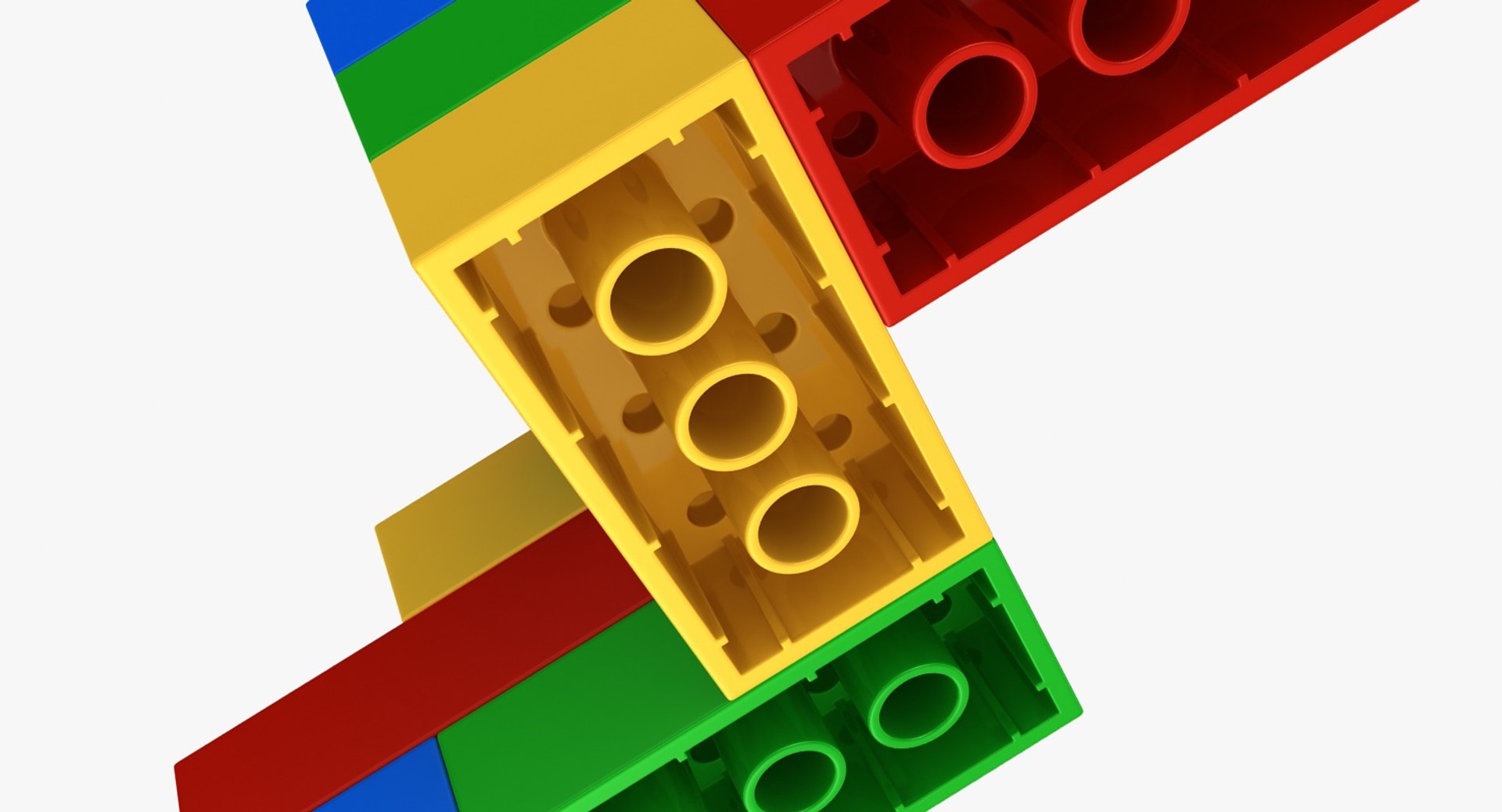 3d Model Realistic Lego Bricks Shape