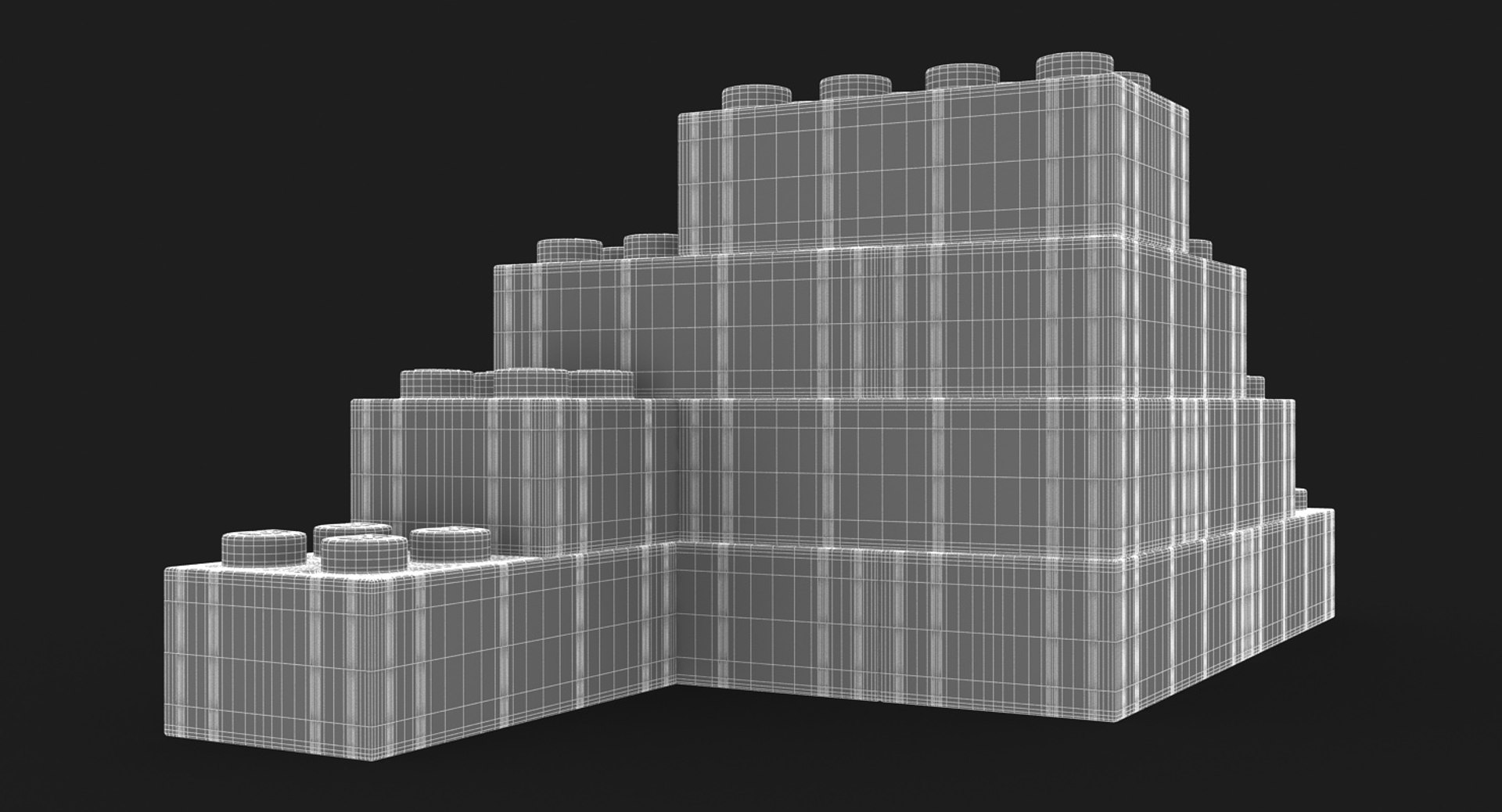 3d Model Realistic Lego Bricks Shape