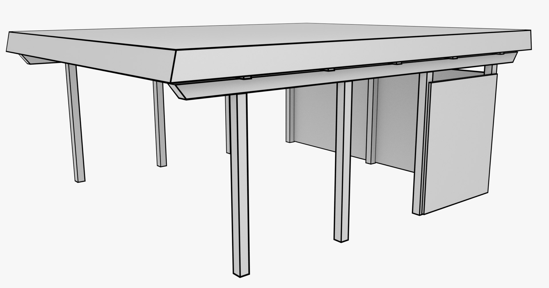 3D Model Wooden Carport Low-poly - TurboSquid 1405904