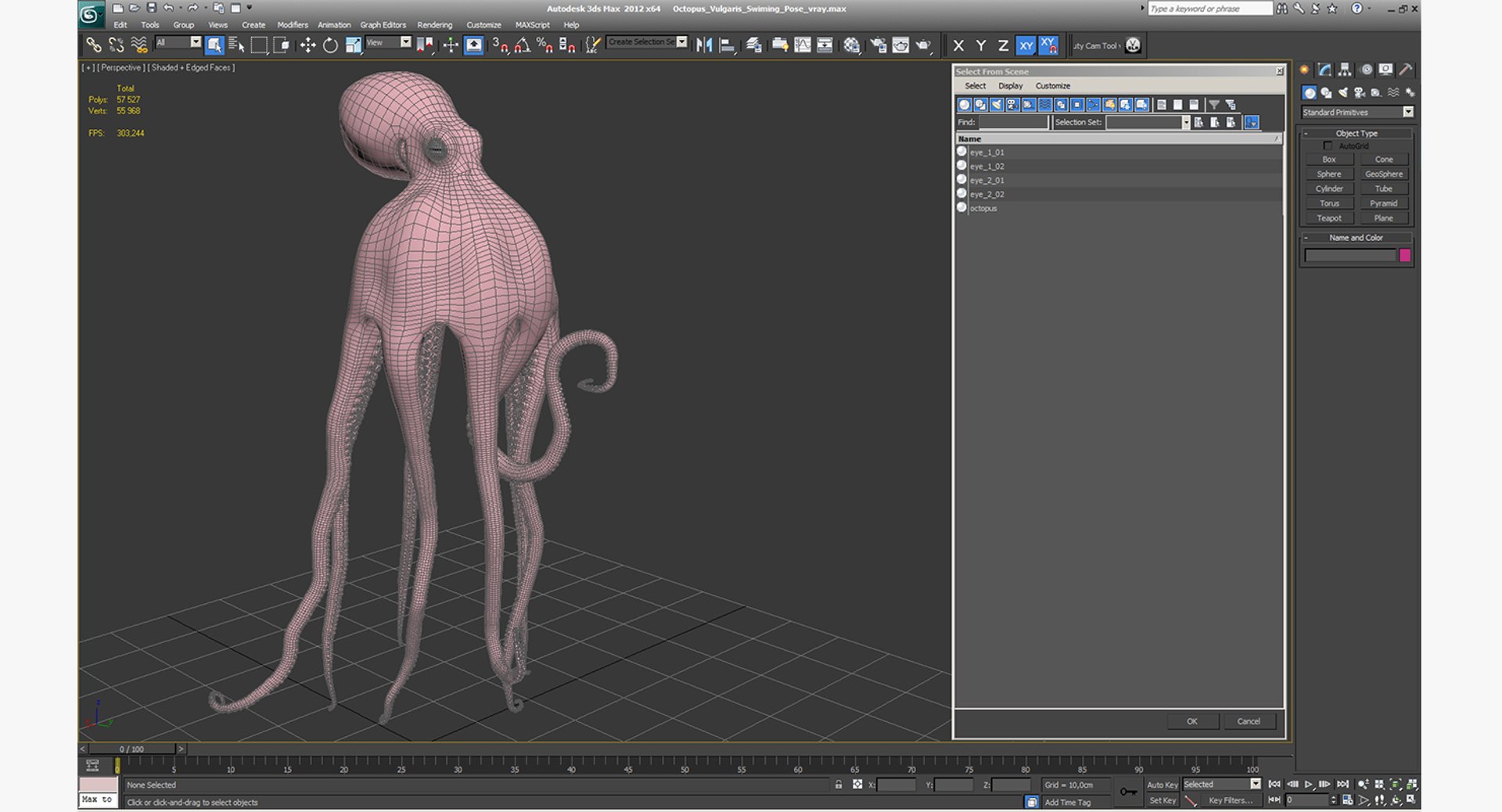 Octopus Vulgaris Swiming Pose 3D - TurboSquid 1152270