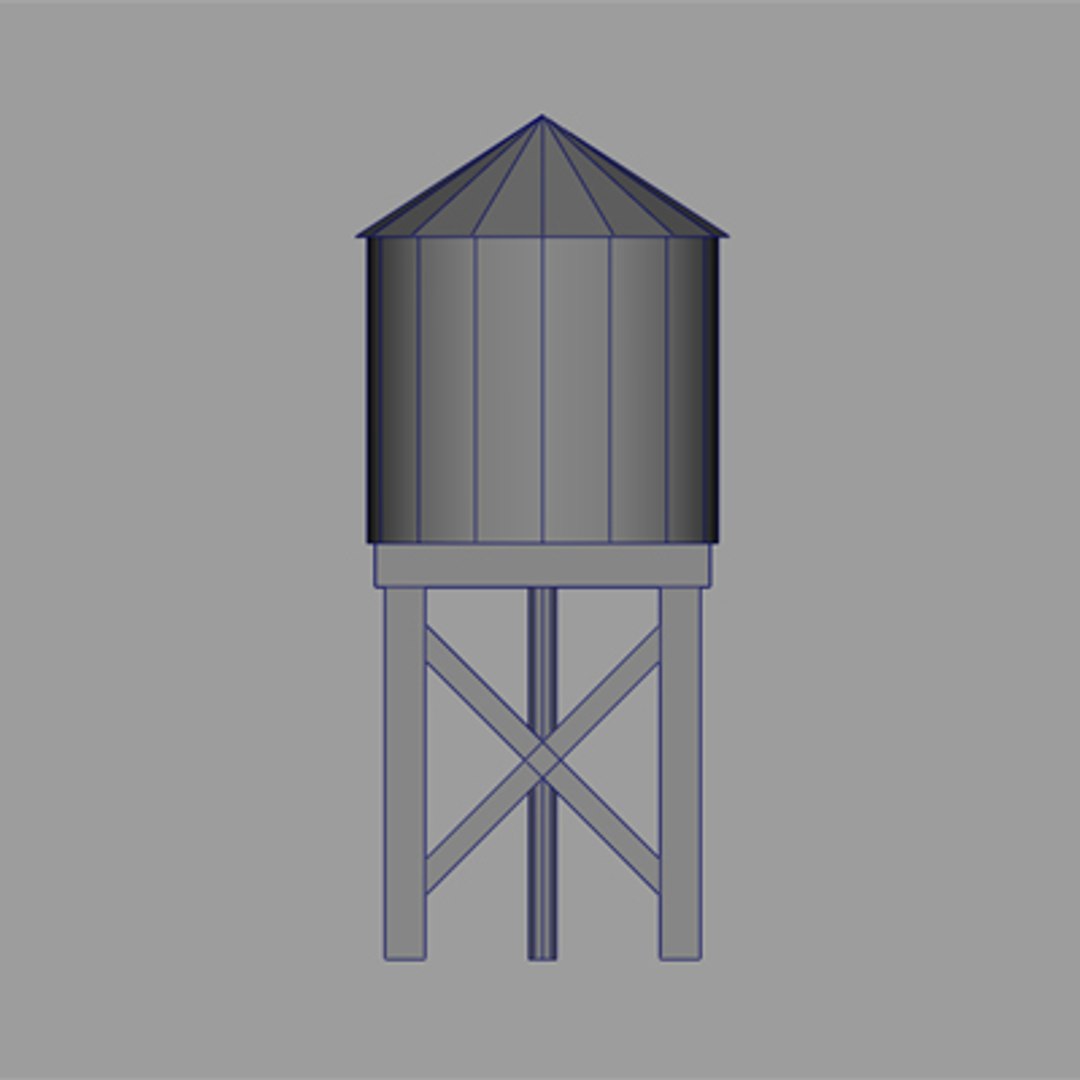 3d Model Of Wooden Water Tank