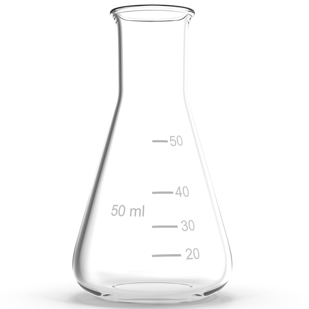 3d 50 Ml Erlenmeyer Flask Model