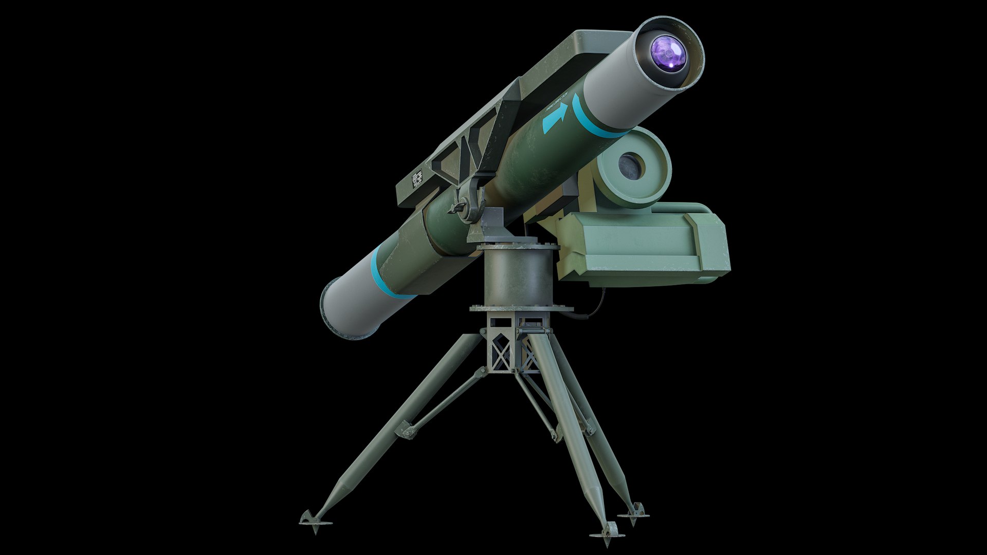 3D Model Spike ATGM Command Launcher Unit CLU With Spike LR Missile ...