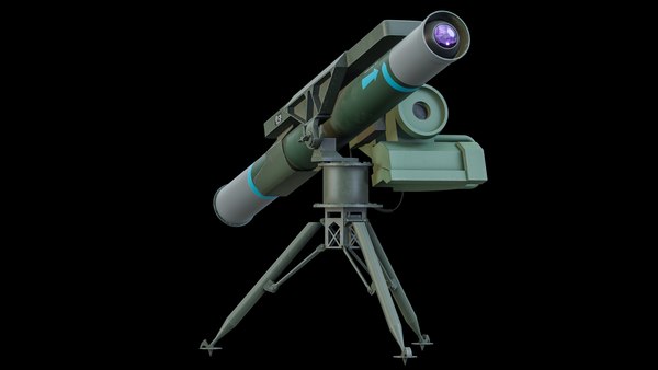 modelo 3d Unidad lanzadora de comando ATGM Spike CLU con misil Spike LR ...