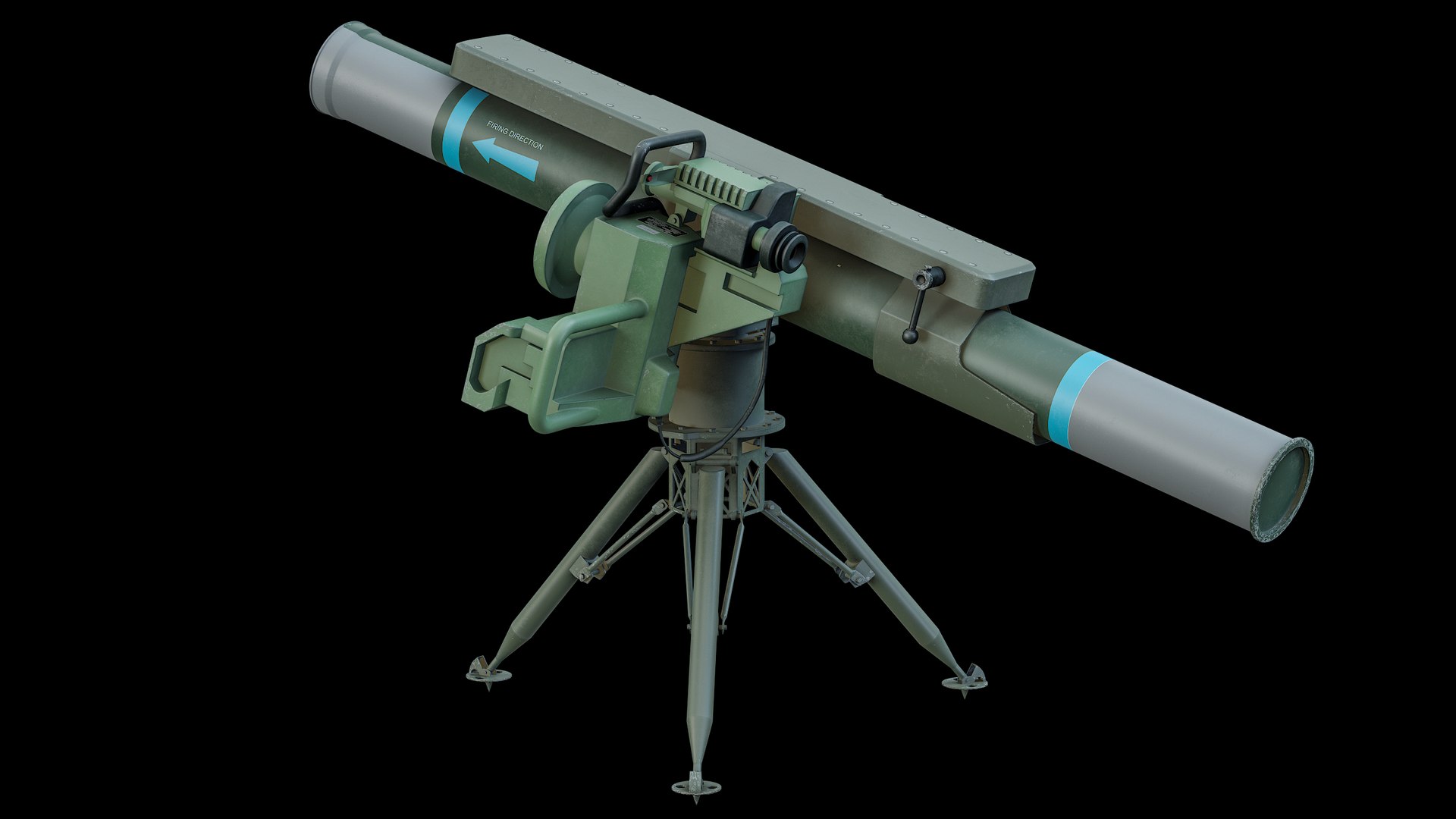 3D Model Spike ATGM Command Launcher Unit CLU With Spike LR Missile ...
