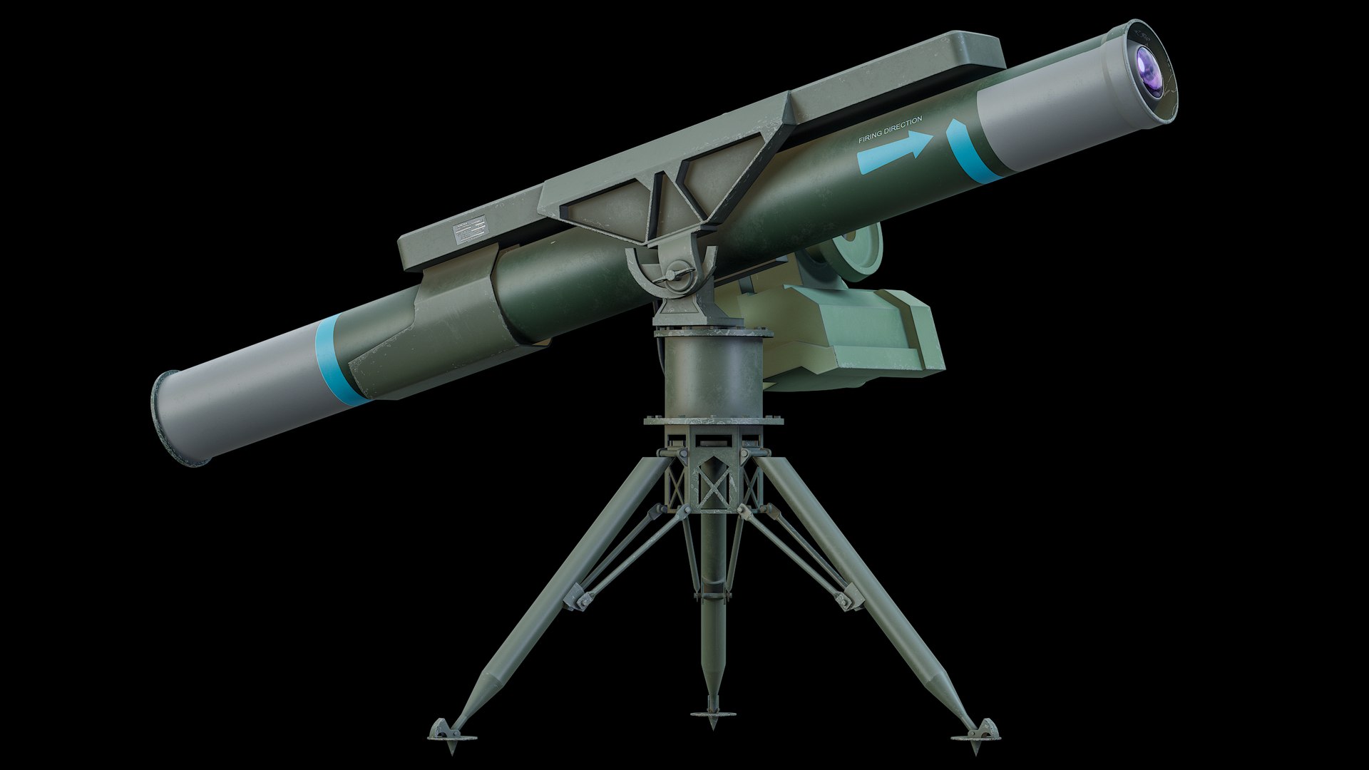 3D Model Spike ATGM Command Launcher Unit CLU With Spike LR Missile ...