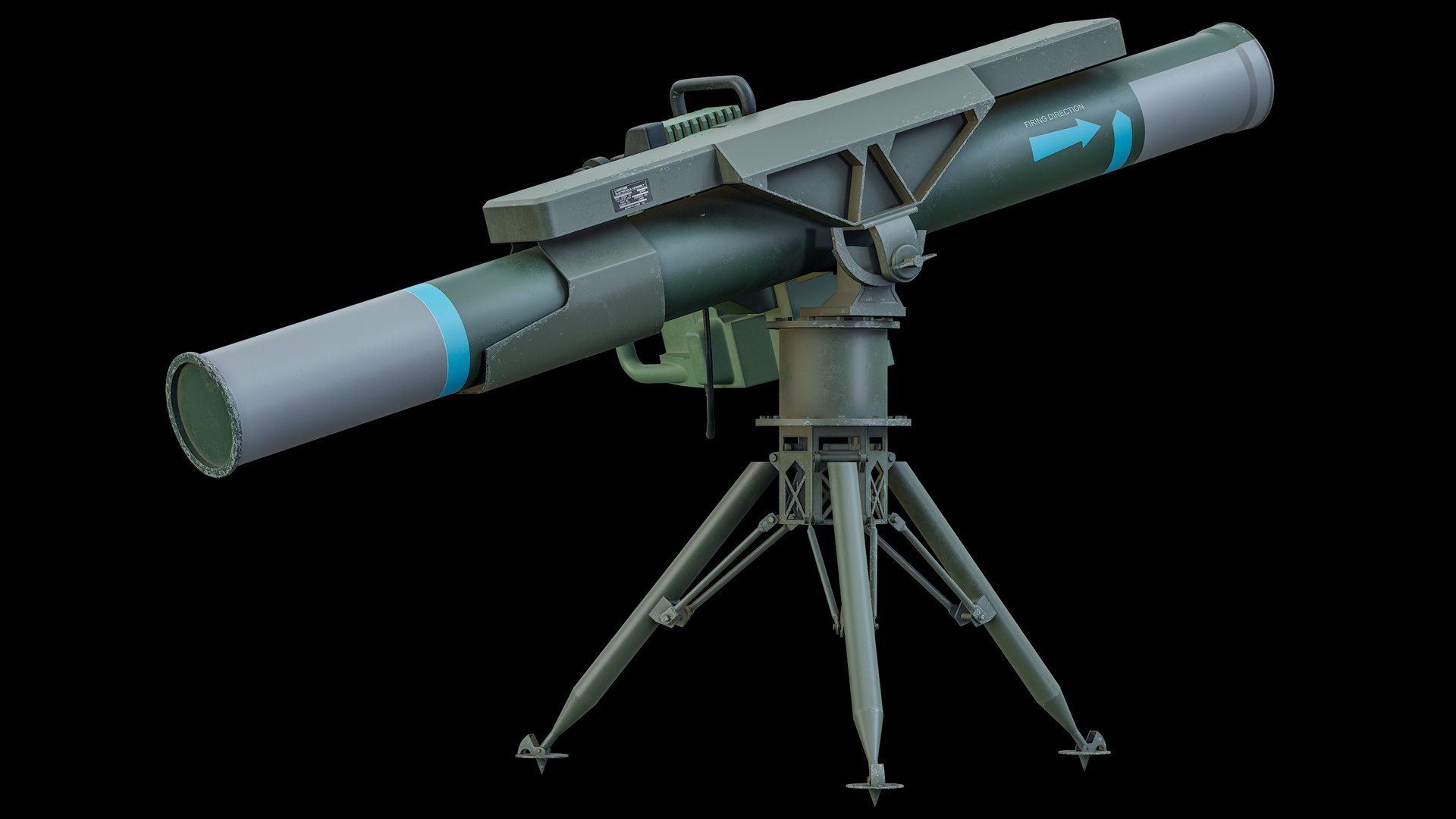 3D Model Spike ATGM Command Launcher Unit CLU With Spike LR Missile ...