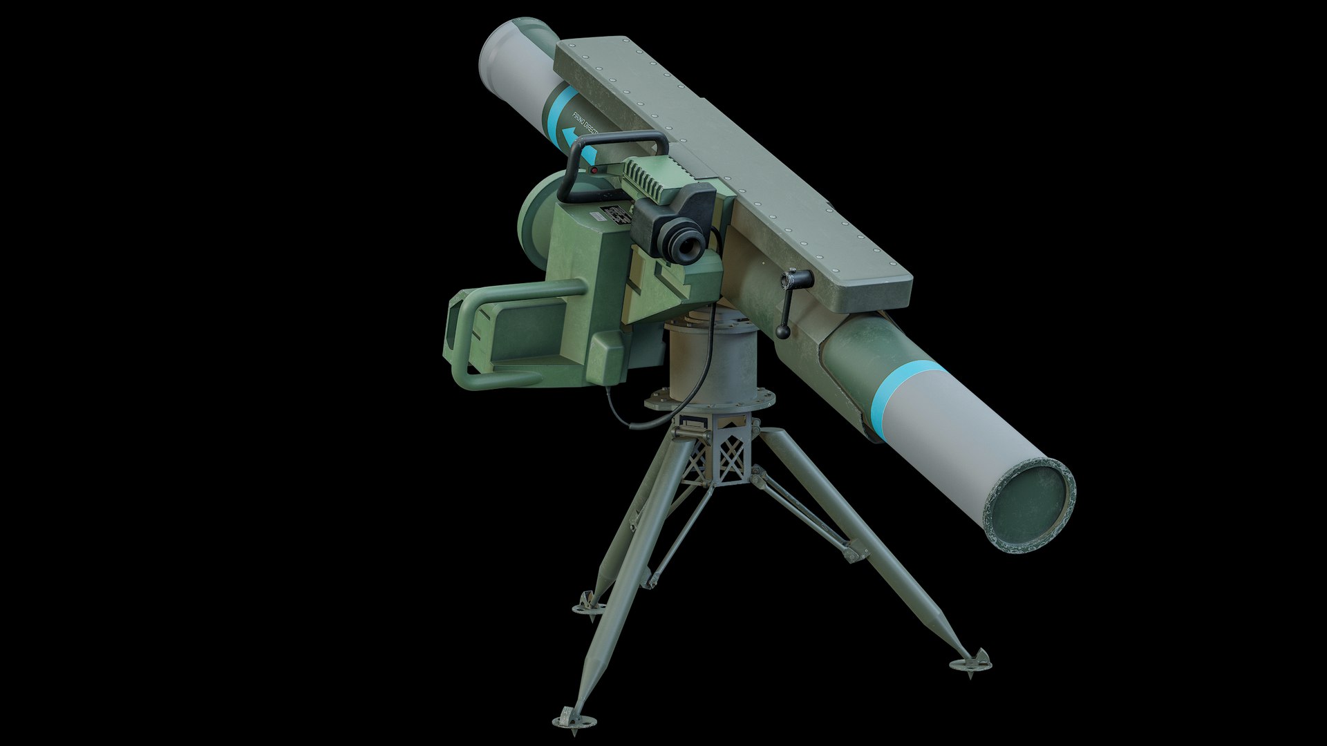 3D Model Spike ATGM Command Launcher Unit CLU With Spike LR Missile ...