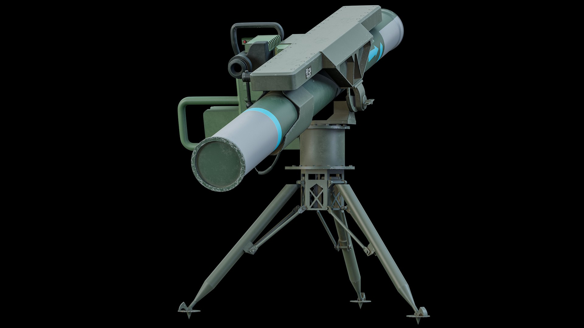 3D Model Spike ATGM Command Launcher Unit CLU With Spike LR Missile ...