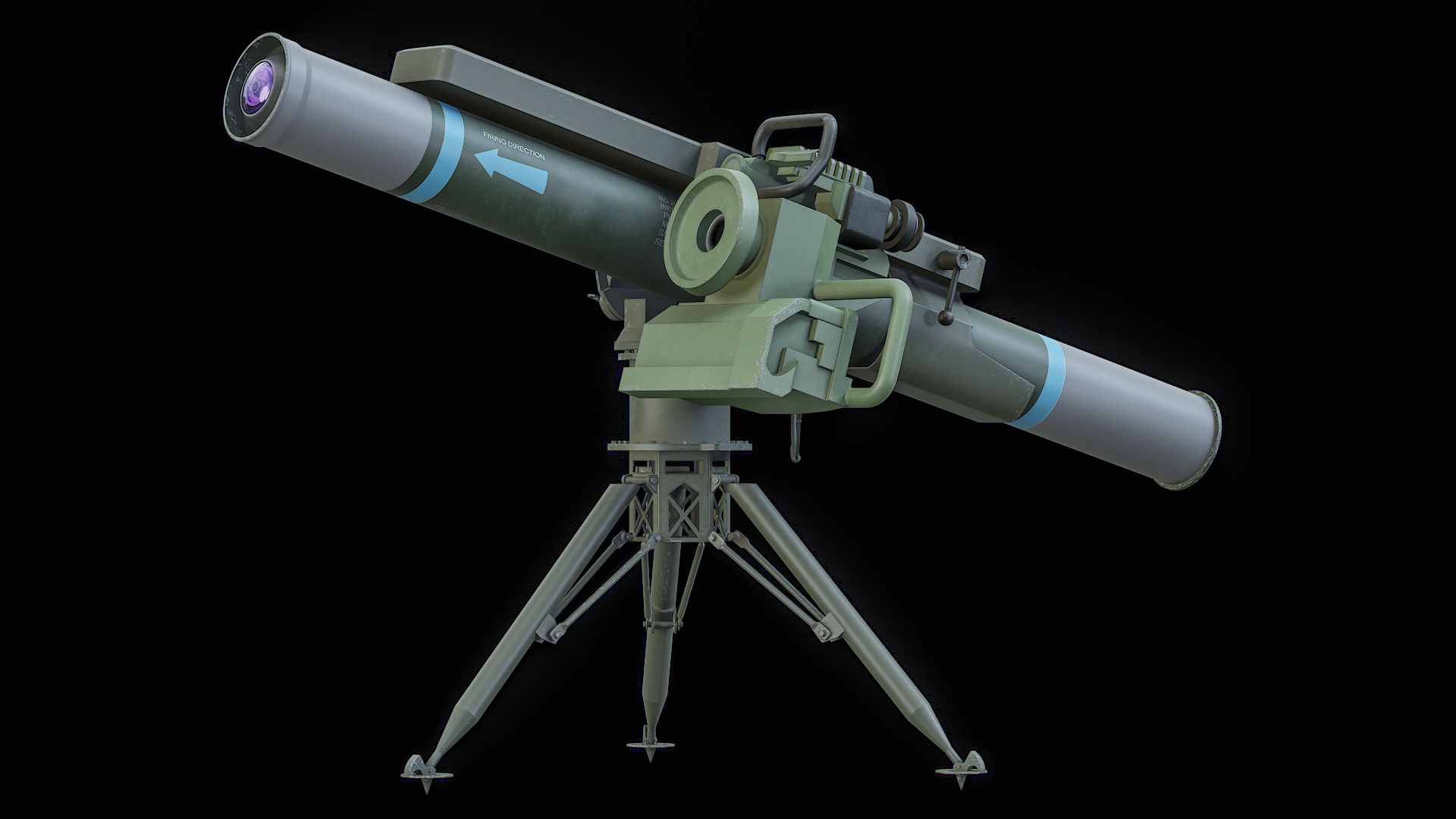 3D Model Spike ATGM Command Launcher Unit CLU With Spike LR Missile ...