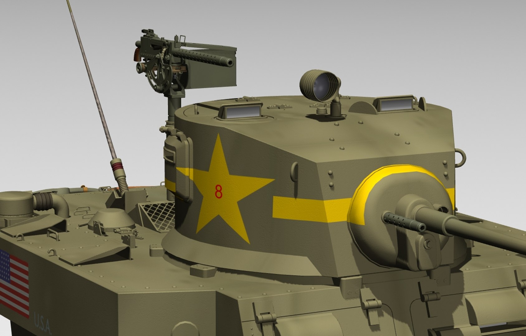 3d model light tank m3a1 stuart
