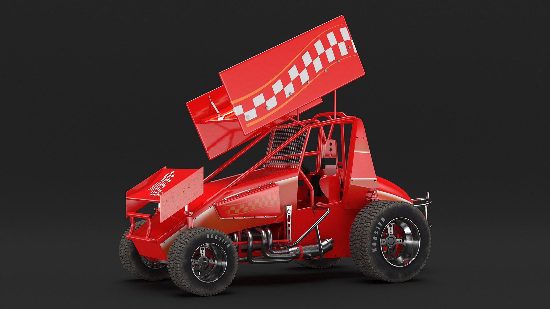 Winged Sprint Car 3D Model - TurboSquid 2205722