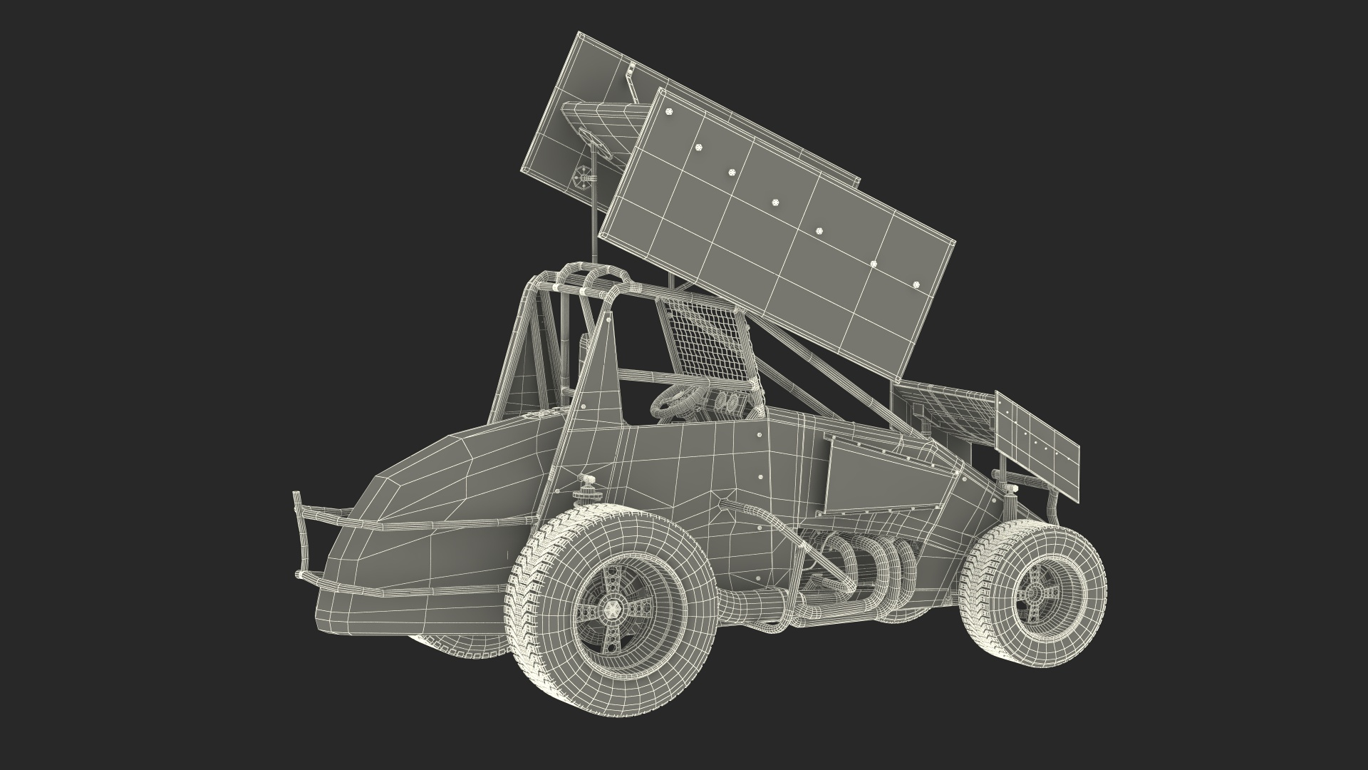 Winged Sprint Car 3D Model - TurboSquid 2205722