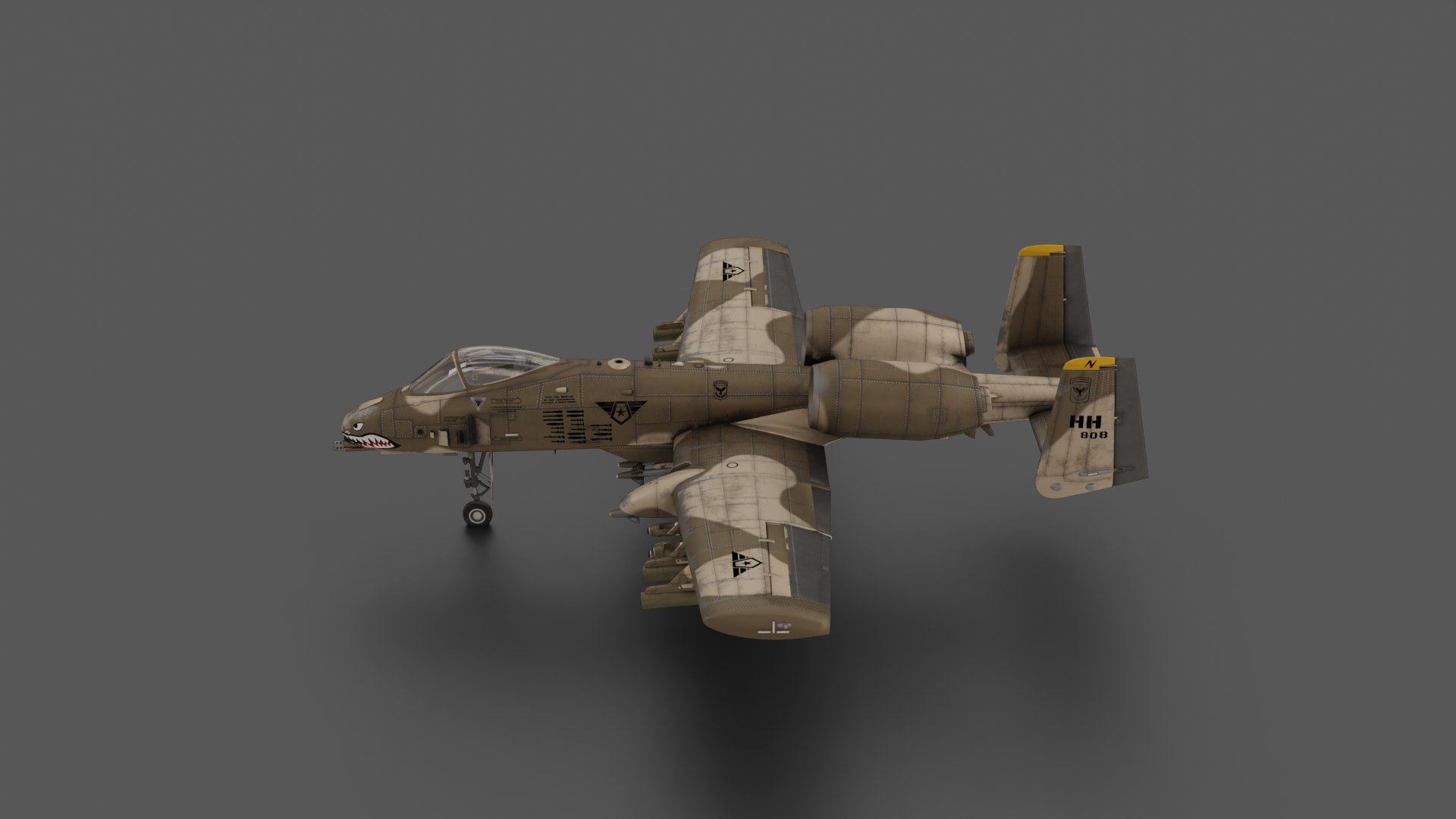 3D A-10 Sand Fighter Plane Model - TurboSquid 2281490