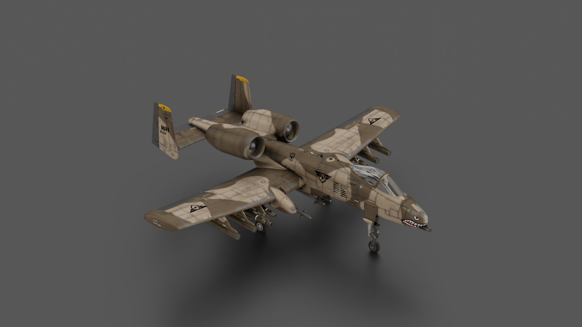 3D A-10 Sand Fighter Plane Model - TurboSquid 2281490