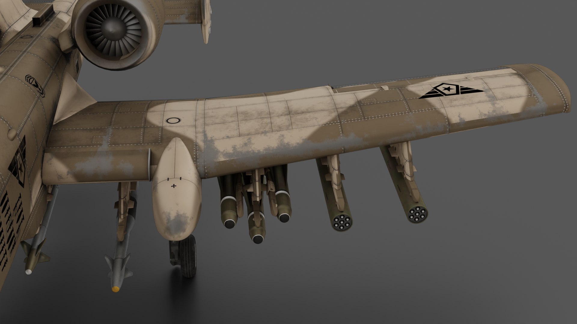 3D A-10 Sand Fighter Plane Model - TurboSquid 2281490