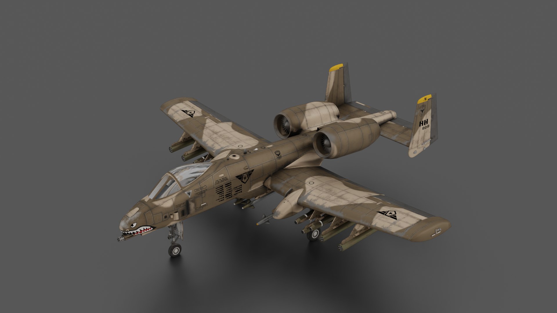 3D A-10 Sand Fighter Plane Model - TurboSquid 2281490