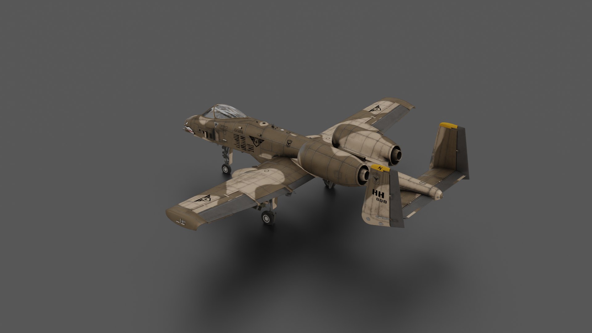 3D A-10 Sand Fighter Plane Model - TurboSquid 2281490