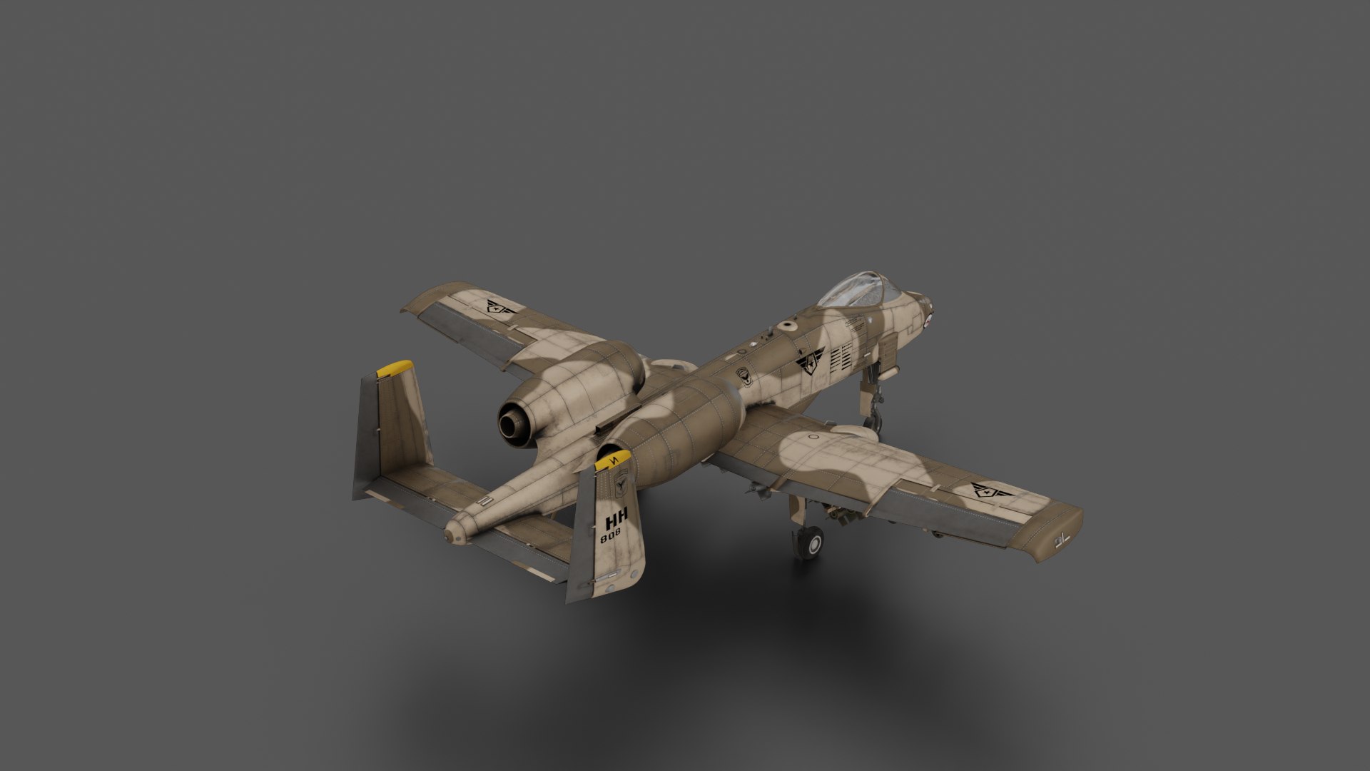 3D A-10 Sand Fighter Plane Model - TurboSquid 2281490