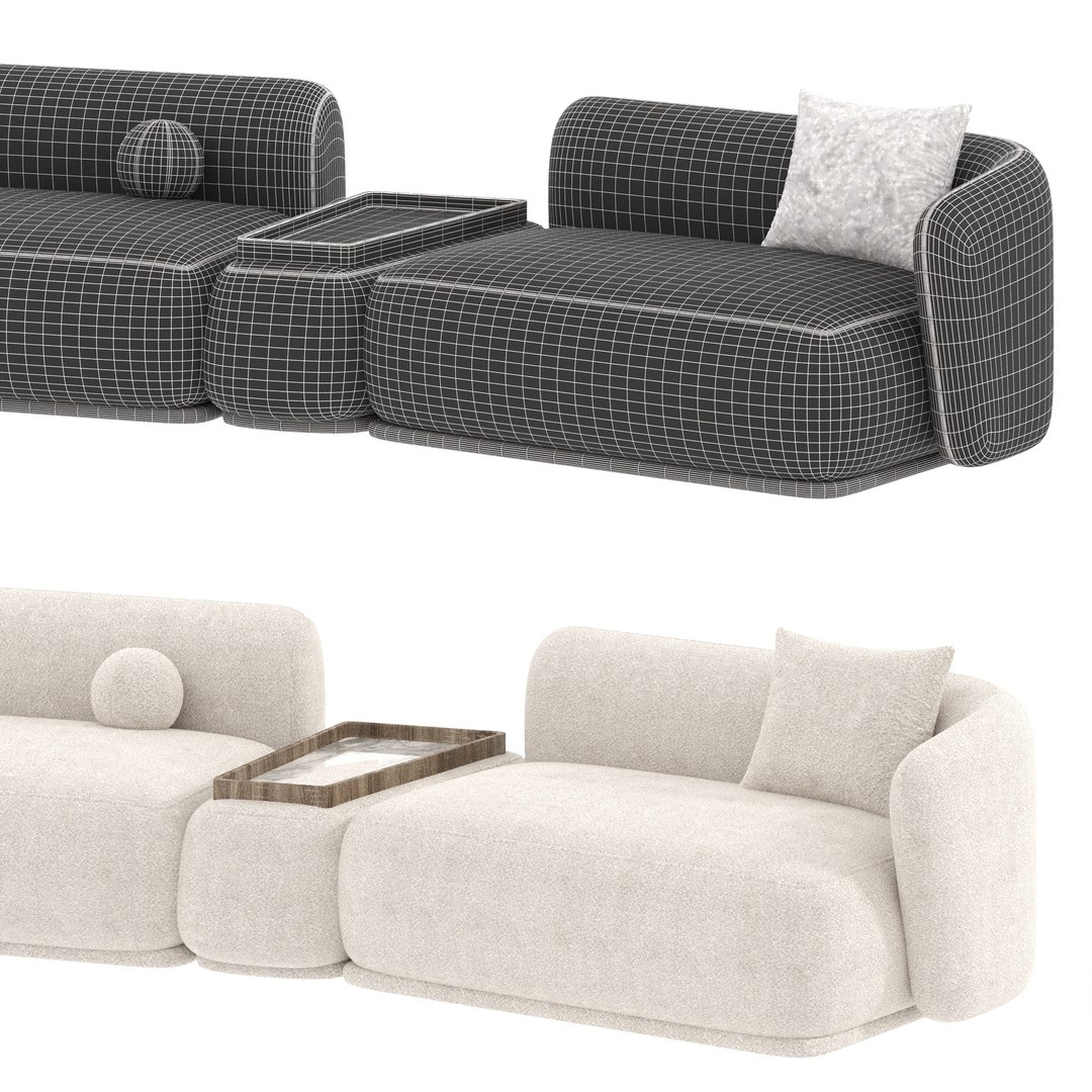 3D Model Sofa Rene By Meridiani - TurboSquid 2083109