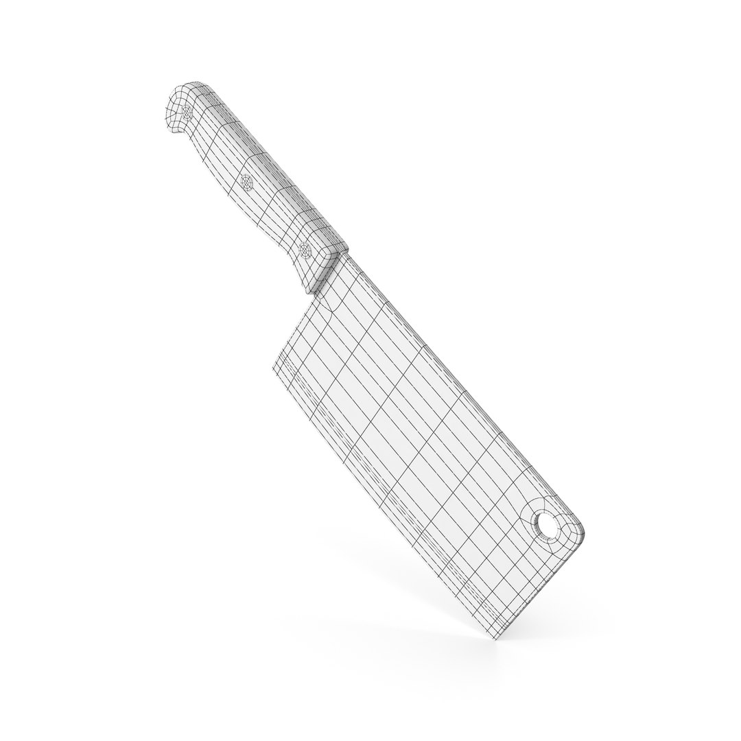 3D Cleaver With Wooden Handle - TurboSquid 1883421