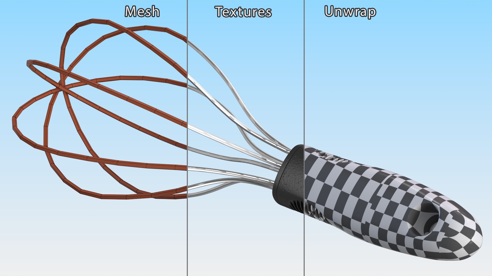 3D Balloon Whisk Black - TurboSquid 2146490