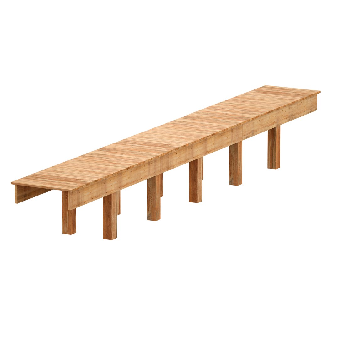 3D Wooden Board Bridge Across The River Model - TurboSquid 2026547