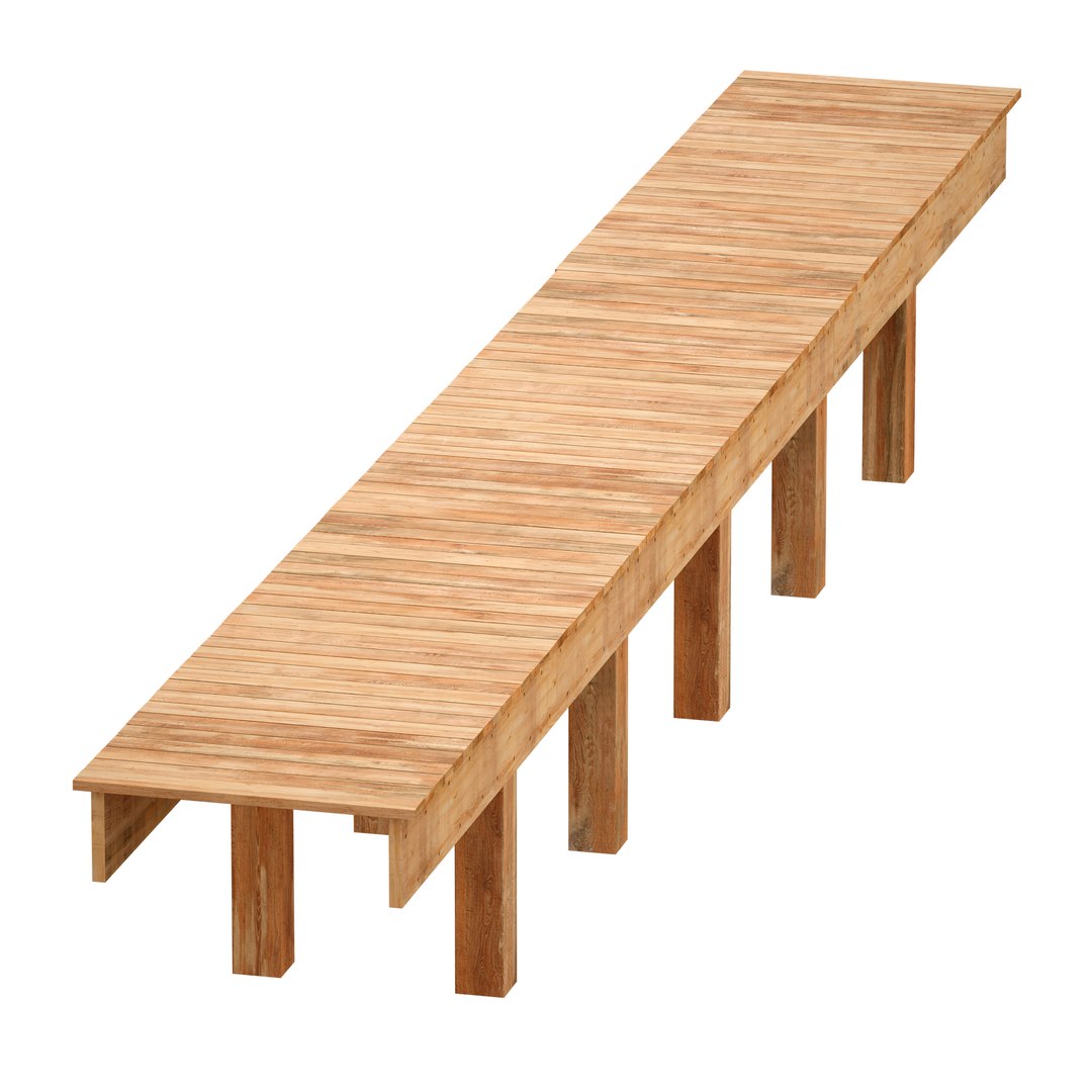 3D Wooden Board Bridge Across The River Model - TurboSquid 2026547