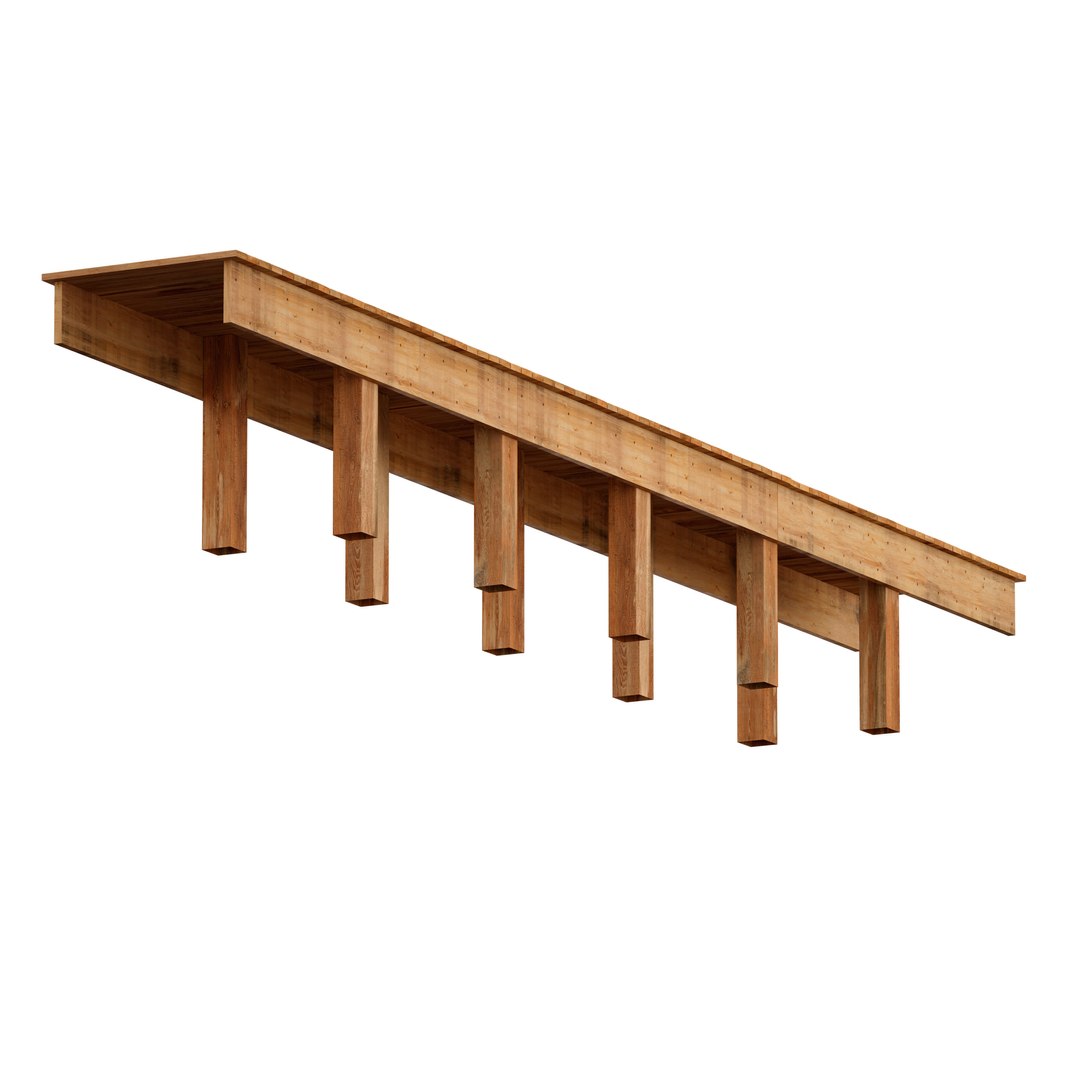 3D Wooden Board Bridge Across The River Model - TurboSquid 2026547