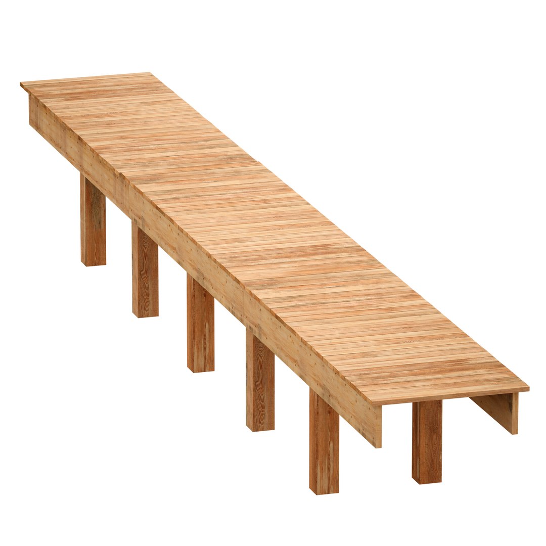 3D Wooden Board Bridge Across The River Model - TurboSquid 2026547