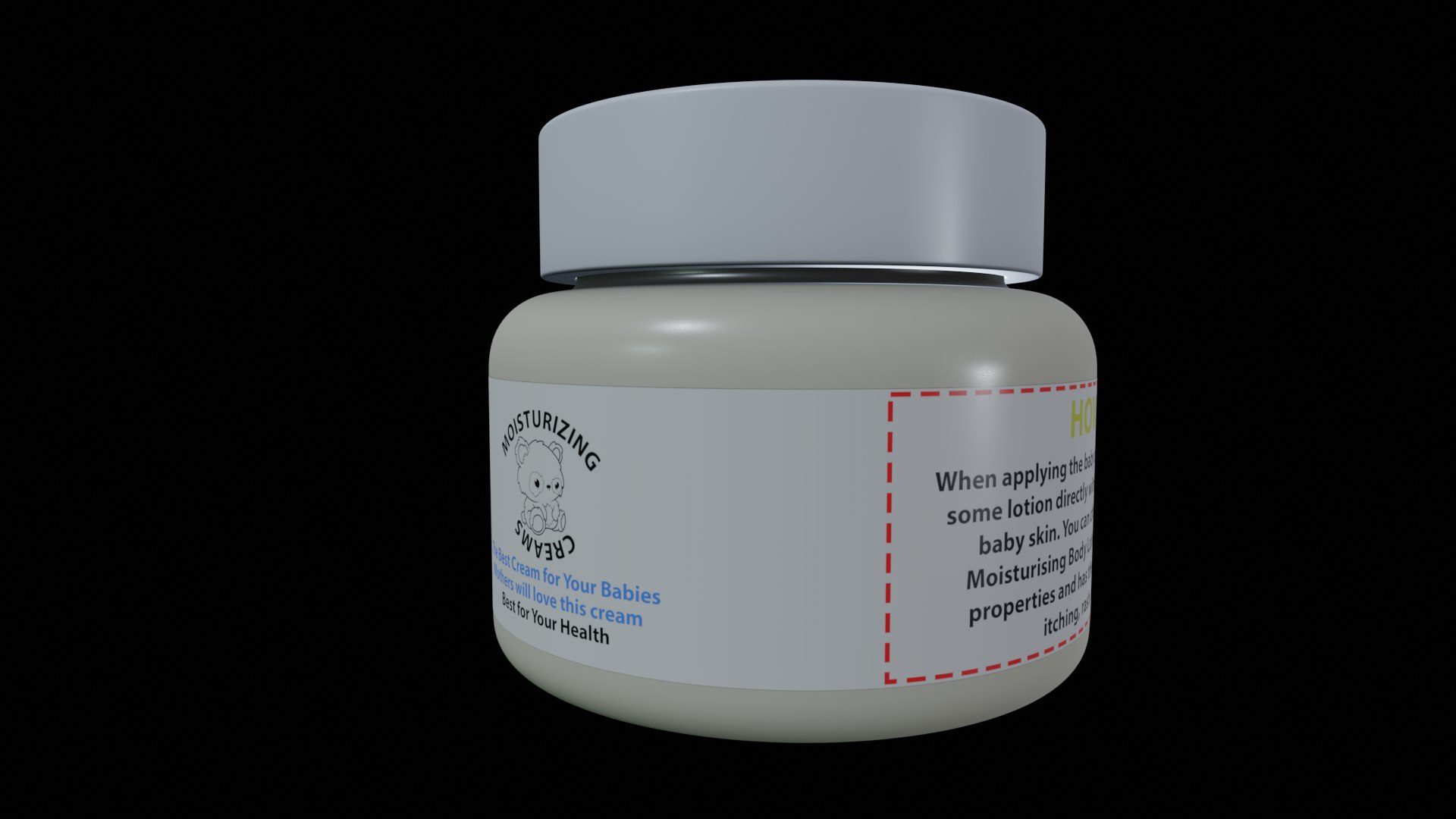 3D Model Creams Lotions And Oils-Baby Moisturizing Cream-GAME READY-PBR ...
