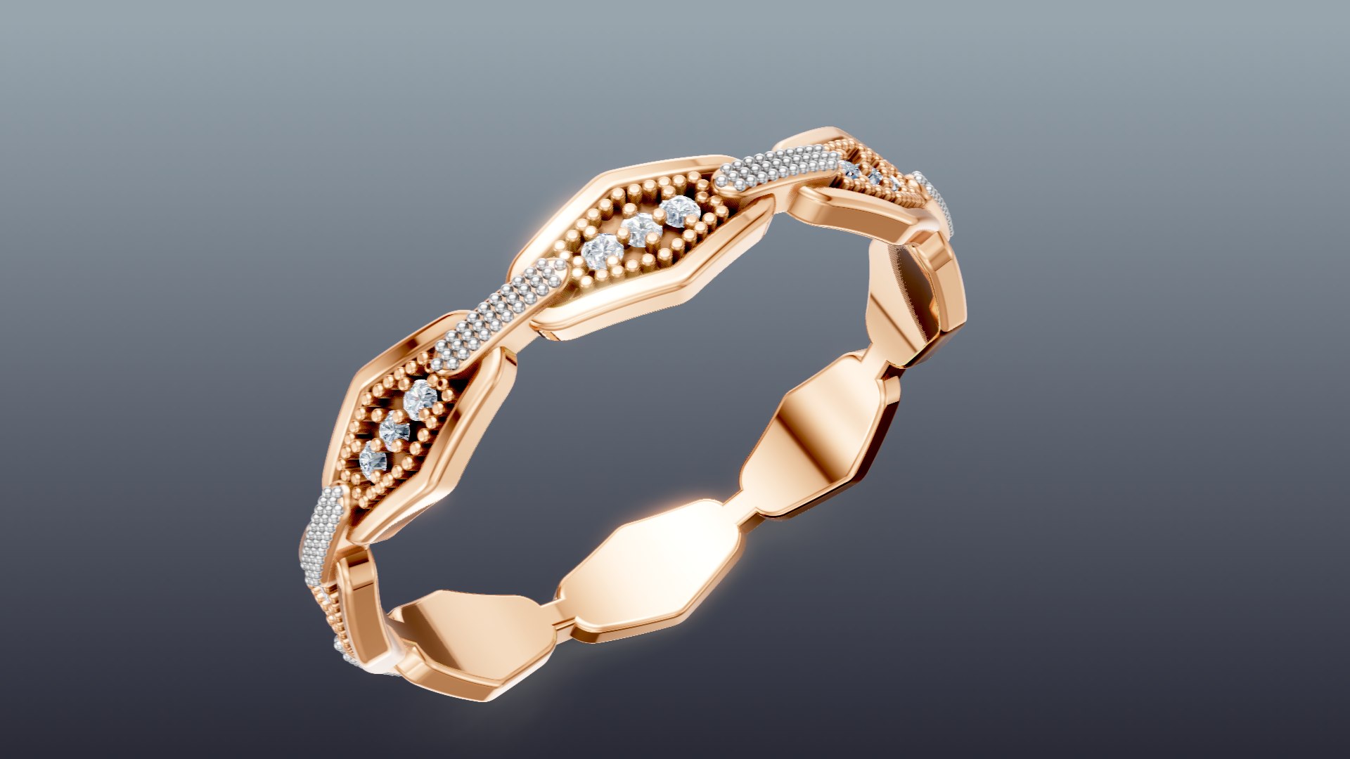 3D Diamond Chain Link Ring Model - TurboSquid 2324760