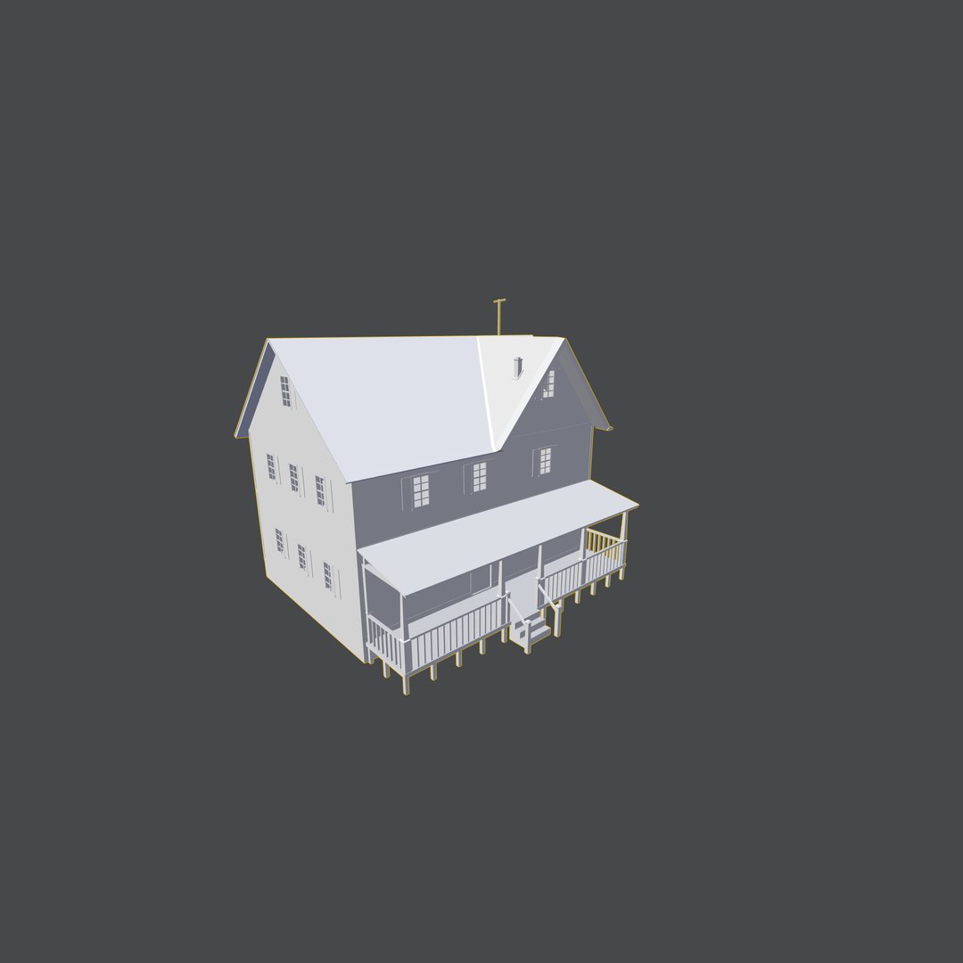3d Model Rural House Building Asset
