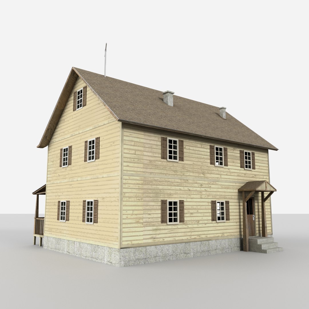 3d Model Rural House Building Asset