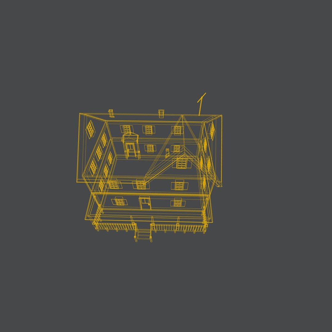 3d Model Rural House Building Asset