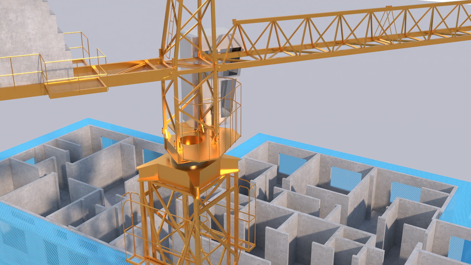 Construction Site Tower Crane 3D Model - TurboSquid 2246385